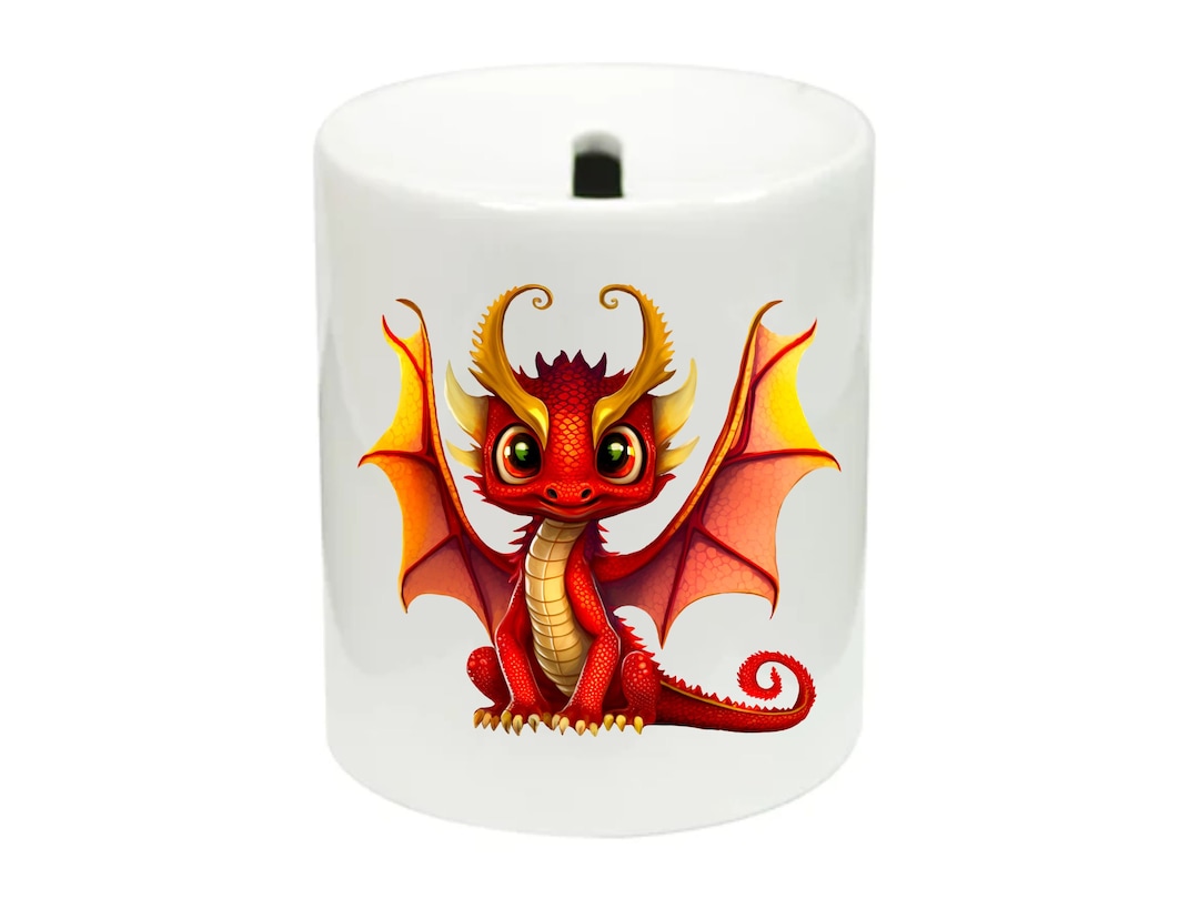 Ceramic Baby Red Dragon Money Box Coin Bank - Kids Money Coin Bank ...