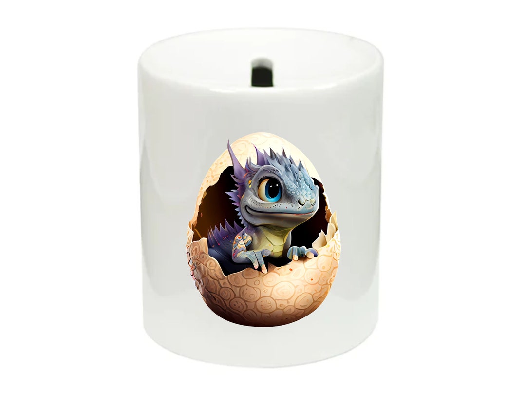 Ceramic Baby Dragon in Egg Money Box Coin Bank - Kids Money Coin Bank ...