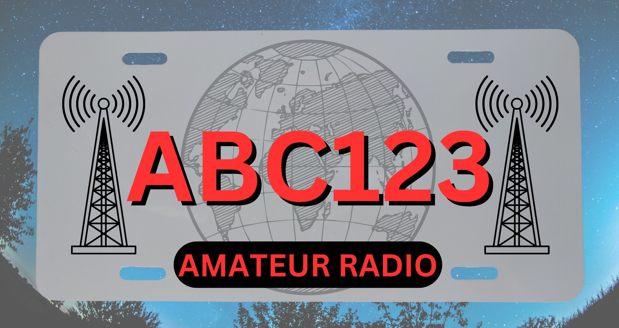 Custom Text Amateur Radio License Plate Cover for Cars & Trucks ...