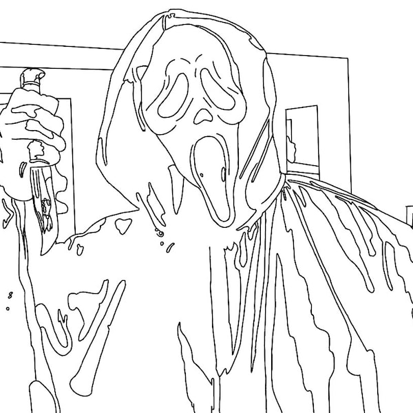 Scream Coloring Page - Etsy