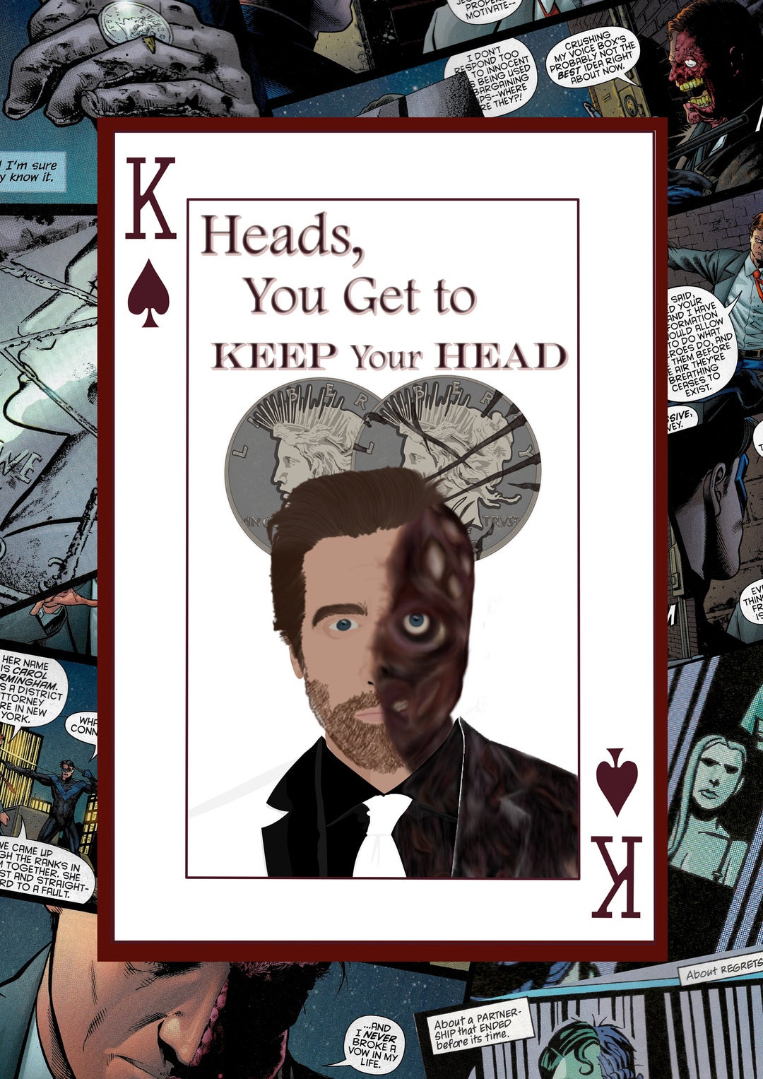 Two-face Playing Card Poster - Etsy