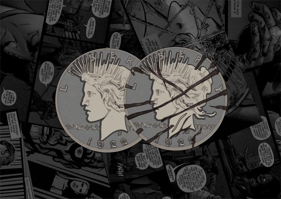 Two Face Coins Comic Poster - Etsy