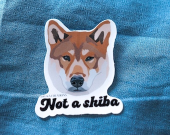 Not a Shiba Dark Shikoku Sticker - Yuka Creations - Etsy