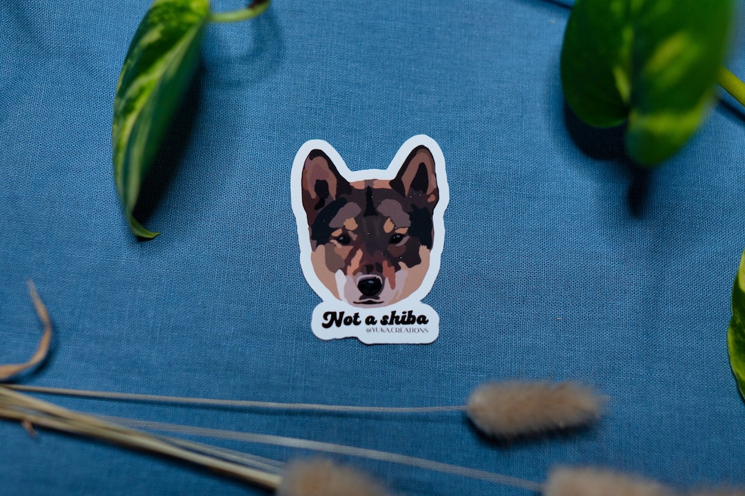 Not a Shiba Dark Shikoku Sticker - Yuka Creations - Etsy