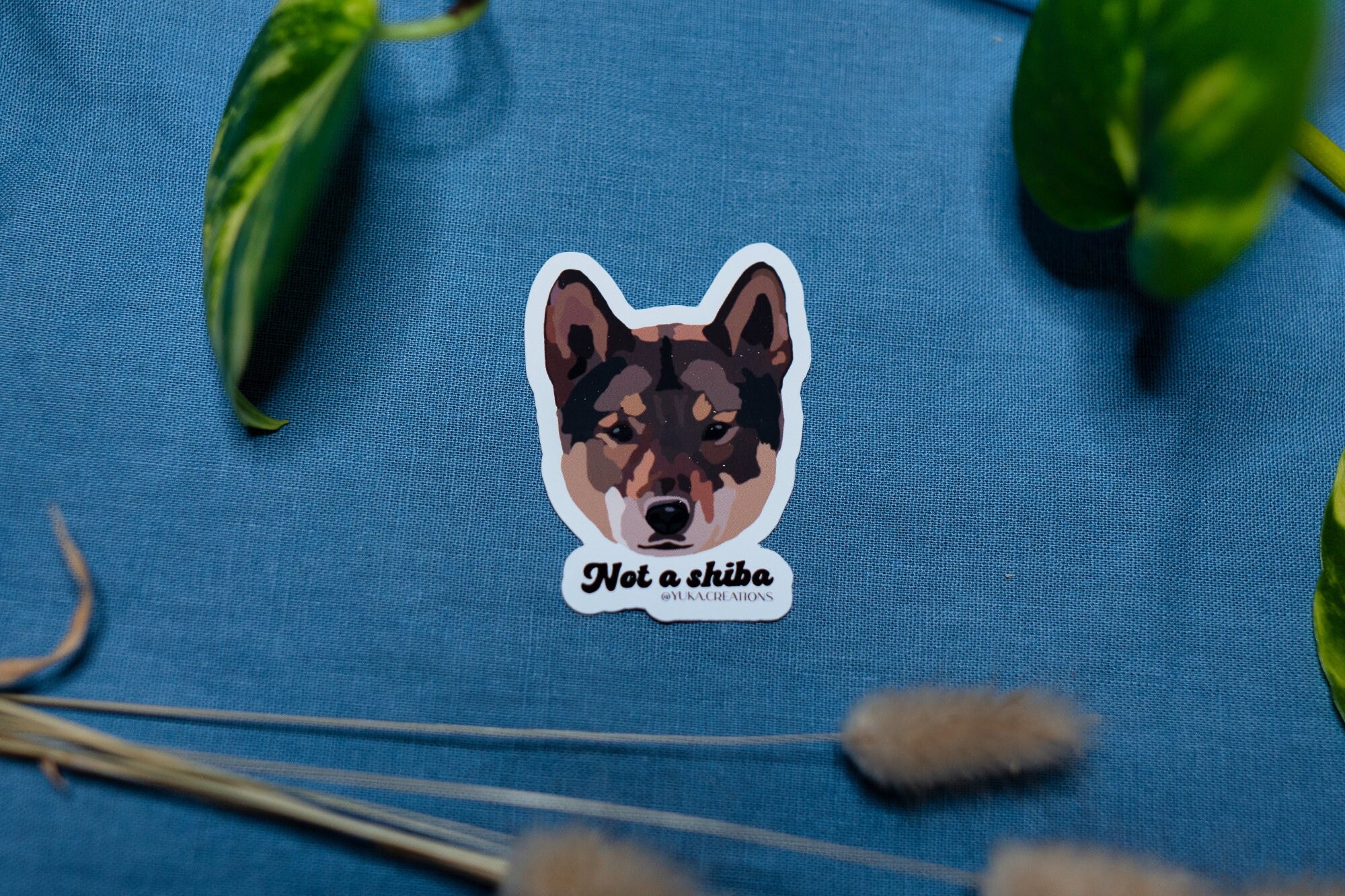 Not a Shiba Dark Shikoku Sticker - Yuka Creations - Etsy