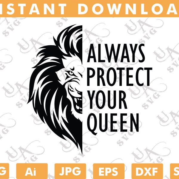 Lion Queen and King Svg - Etsy Israel