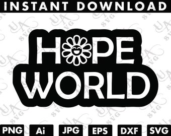 Hope World Flower Svg - Etsy