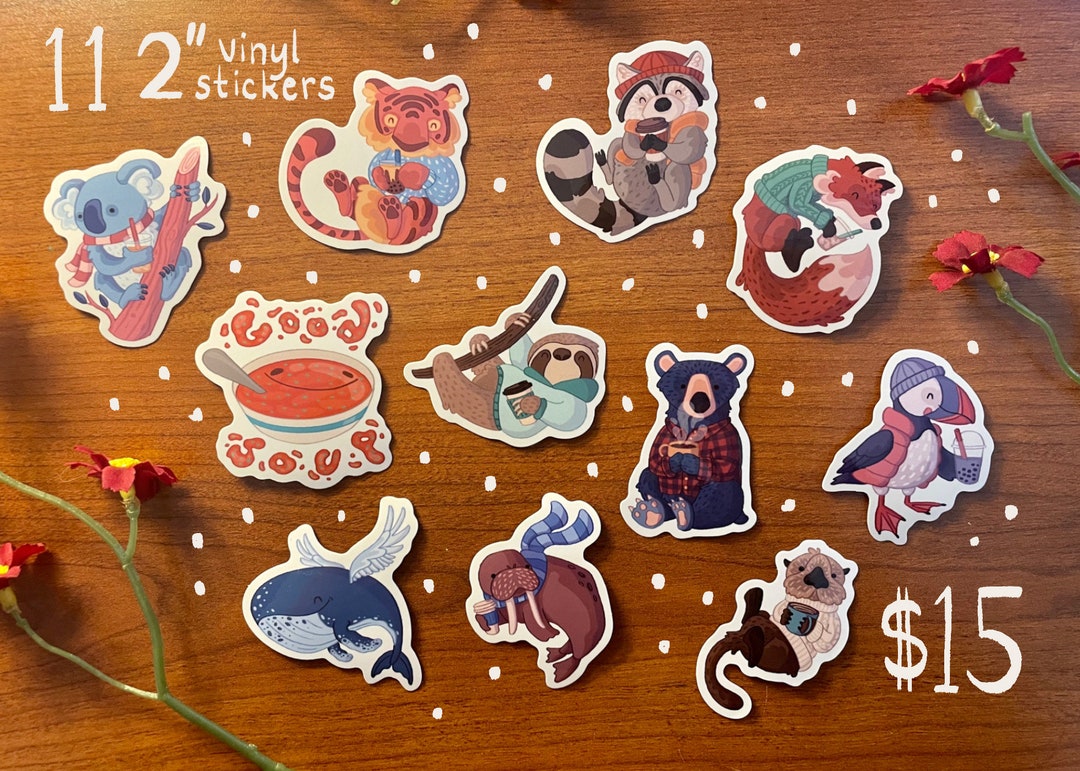 11 Pc Cute Vinyl Sticker Bundle - Etsy