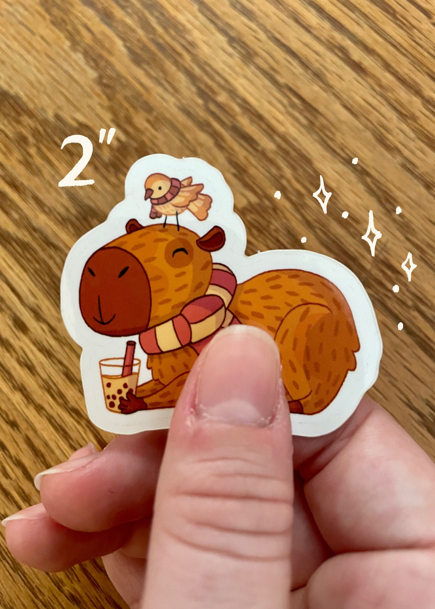 Boba Capybara Vinyl Sticker - Etsy