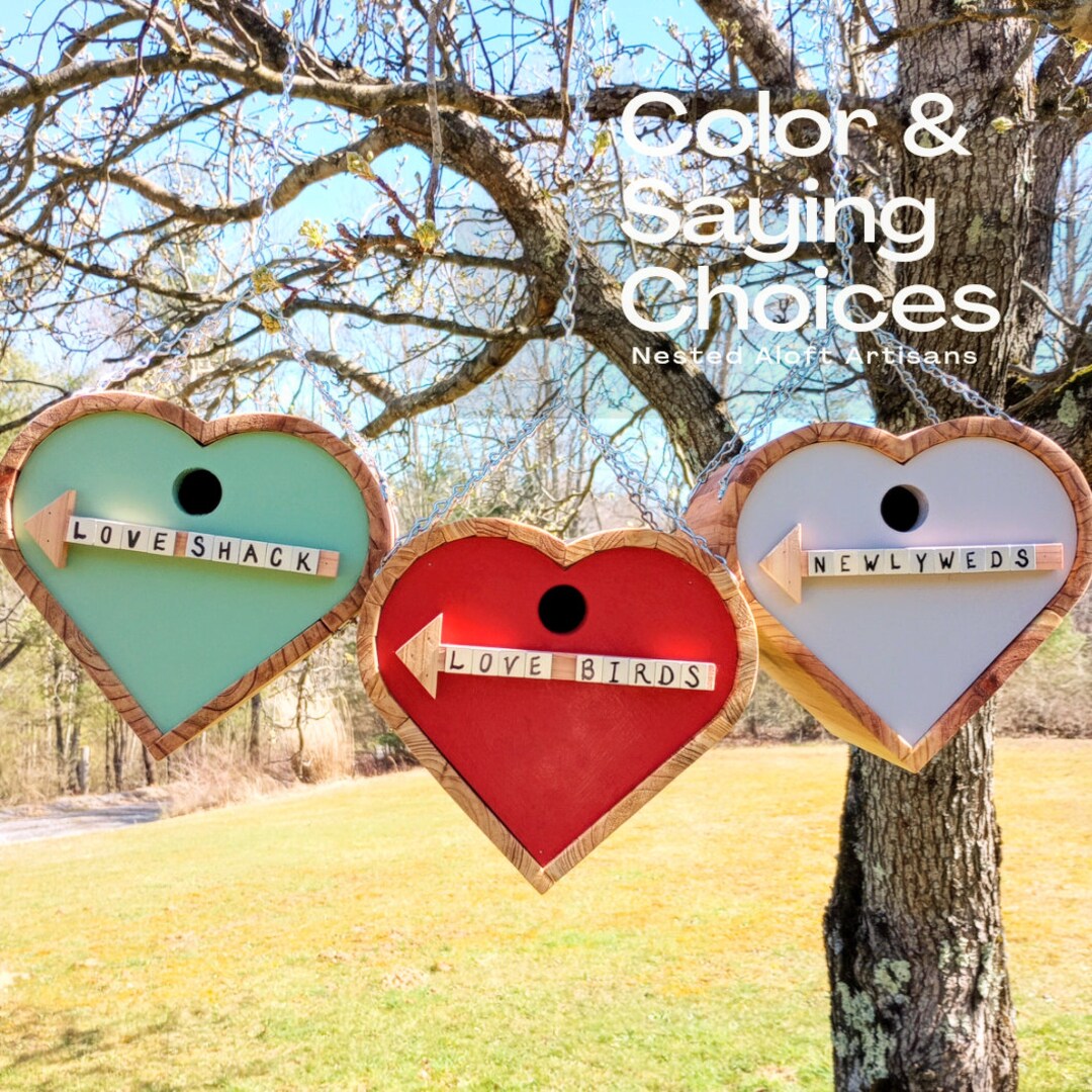 BIRDHOUSE WREN HANGING Cedar Heart by Nested Aloft Artisans ...