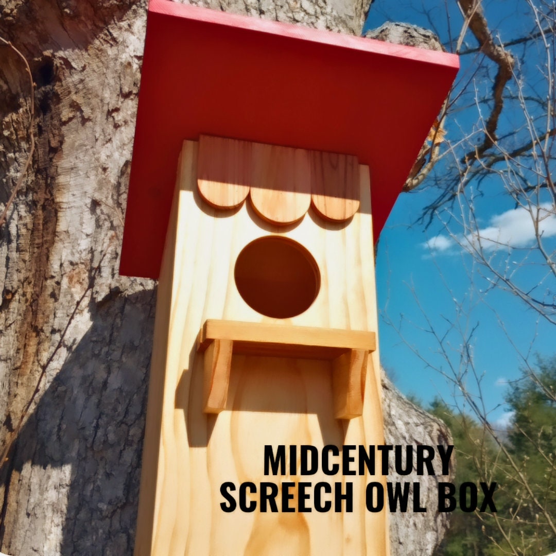 SCREECH OWL HOUSE Nesting Box by Nestedaloftartisans Minimalist ...