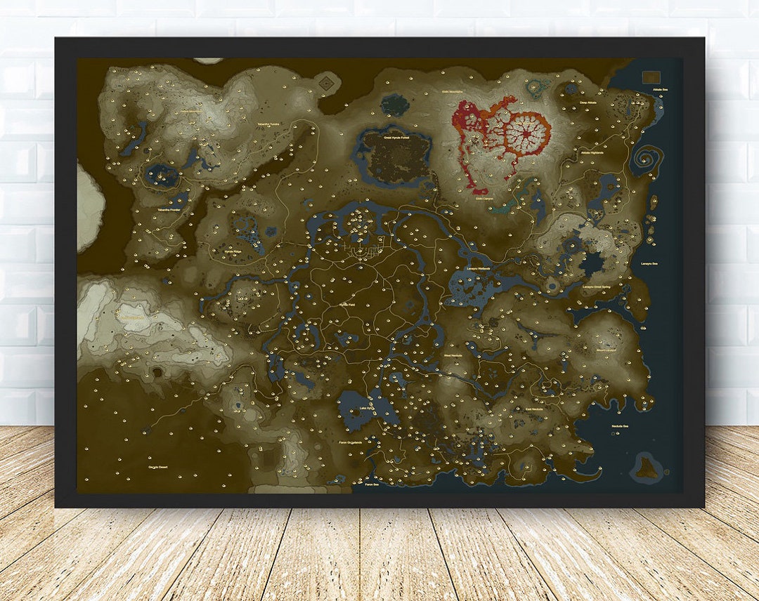 The Legend of Zelda Breath of the Wild Vide Map Poster, HD Canvas Wall ...