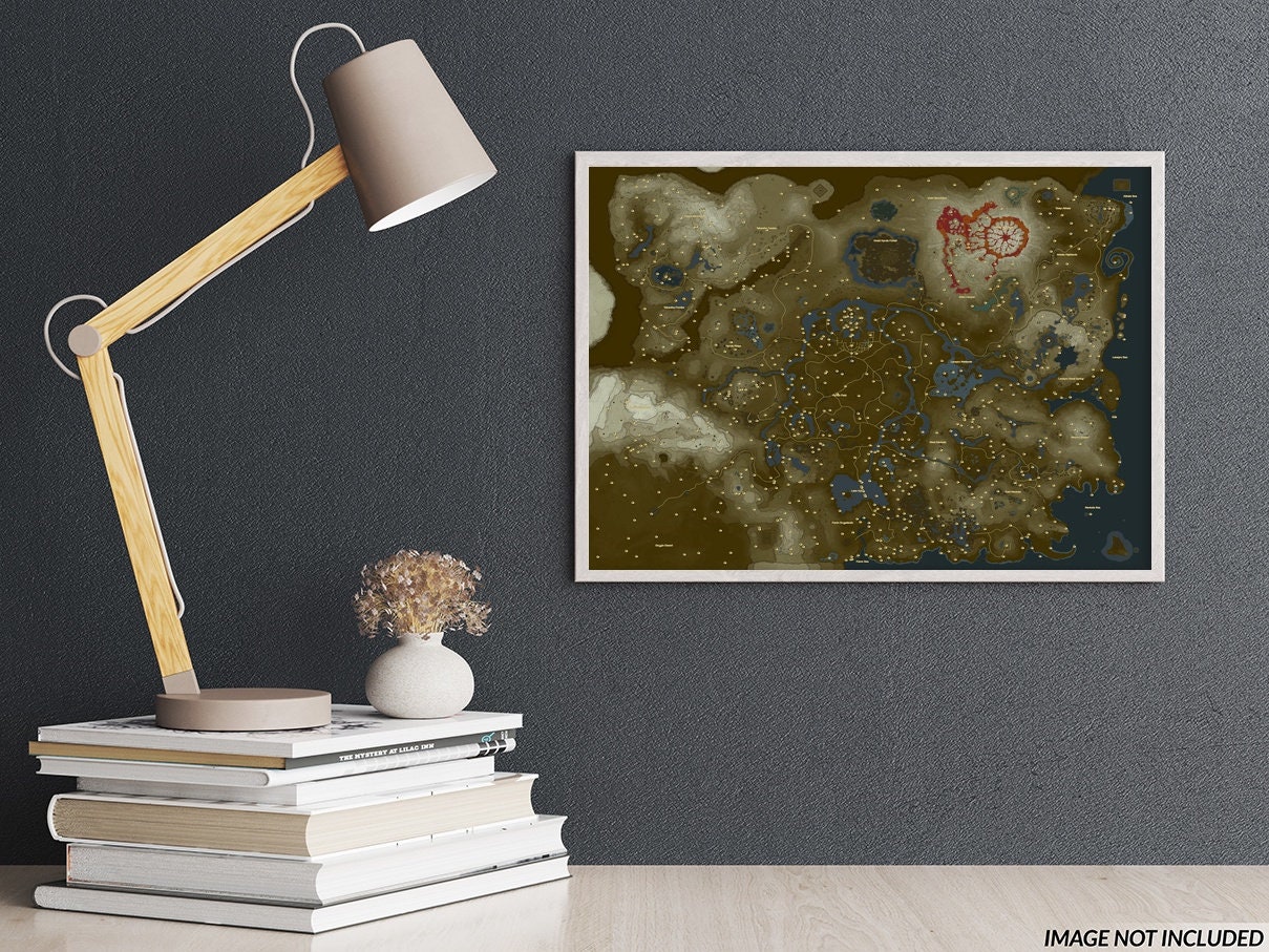The Legend of Zelda Breath of the Wild Vide Map Poster HD - Etsy