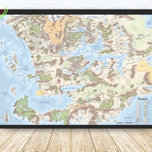 Map of Faerun Poster, Canvas Wall Art Decor, Canvas Art Print, Famaliy ...