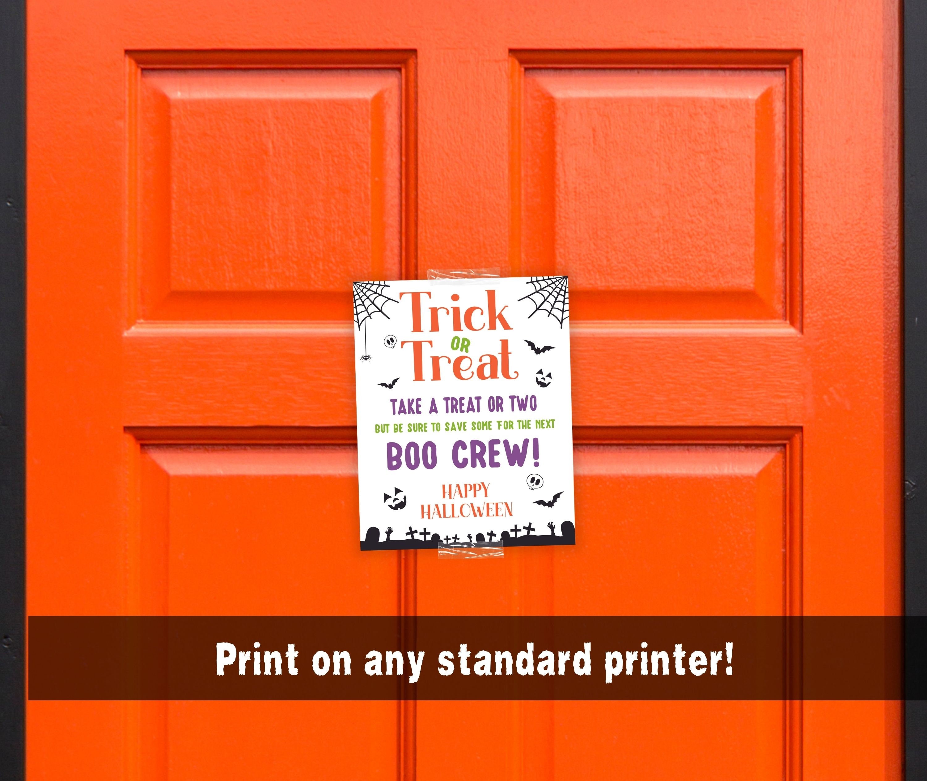 Printable Halloween Sign, Cute Halloween Trick or Treat Sign, Trick or ...