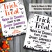 Printable Halloween Sign, Cute Halloween Trick or Treat Sign, Trick or ...