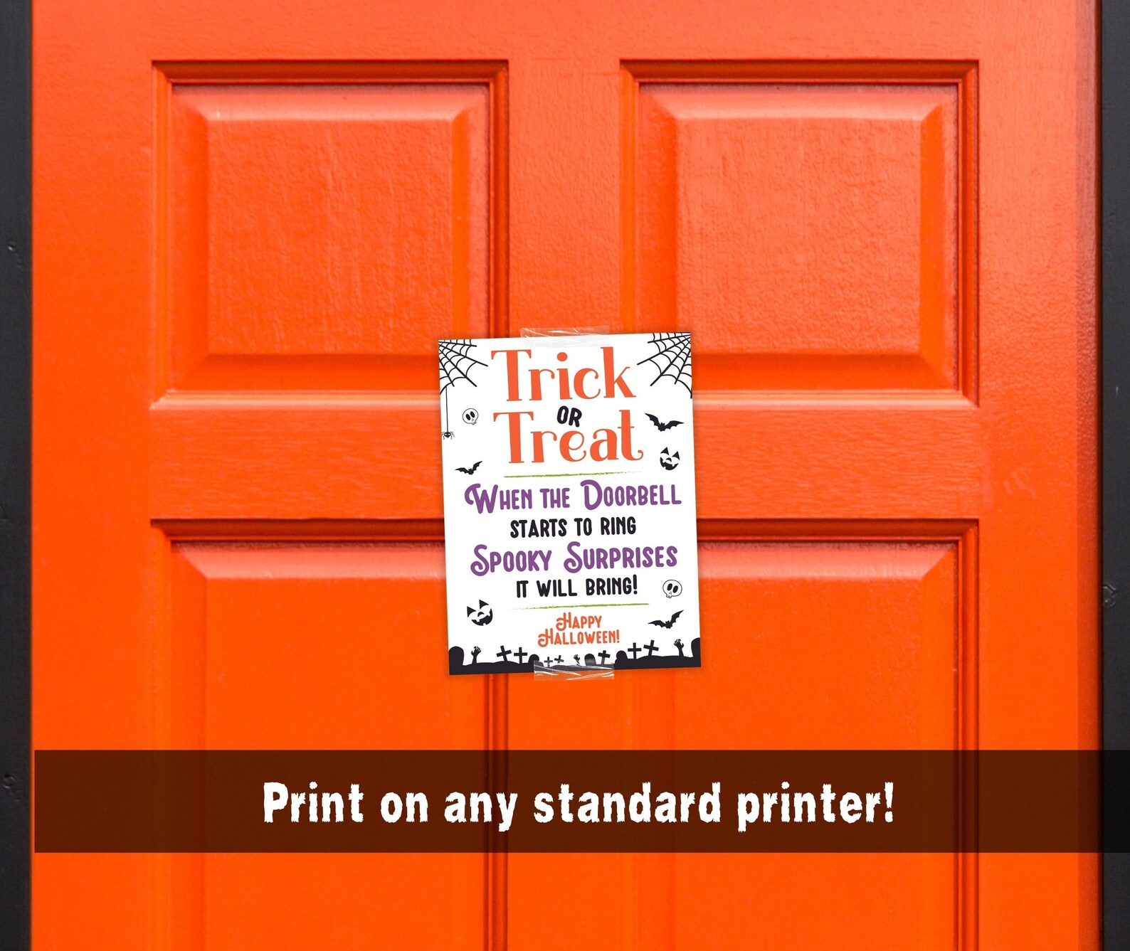 Printable Halloween Sign, Cute Halloween Trick or Treat Sign, Trick or ...