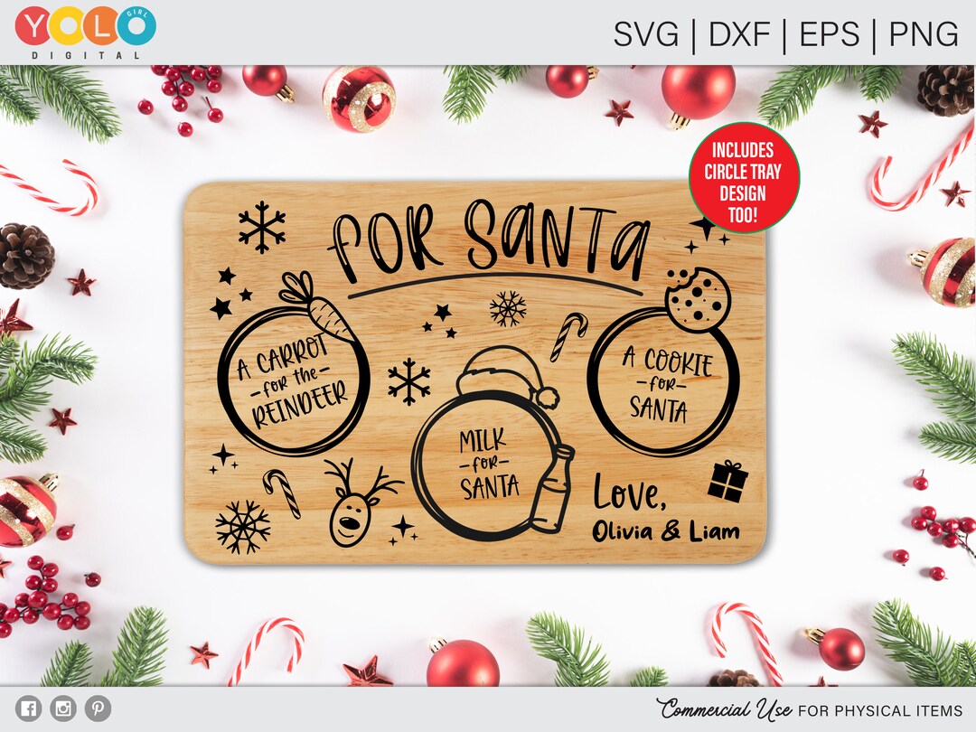 Santa Tray SVG, Cookies for Santa Tray SVG, Santa Tray Digital File ...