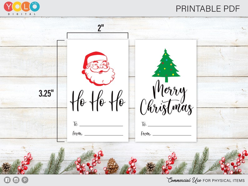Printable Christmas Tags - Color Christmas Printable PDF Gift Tag ...