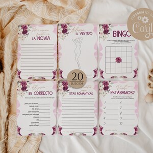 English Spanish Bridal Shower Games, Purple Despedida De Soltera Juegos ...