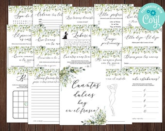 Bridal Shower Games Spanish Despedida De Soltera Juegos - Etsy