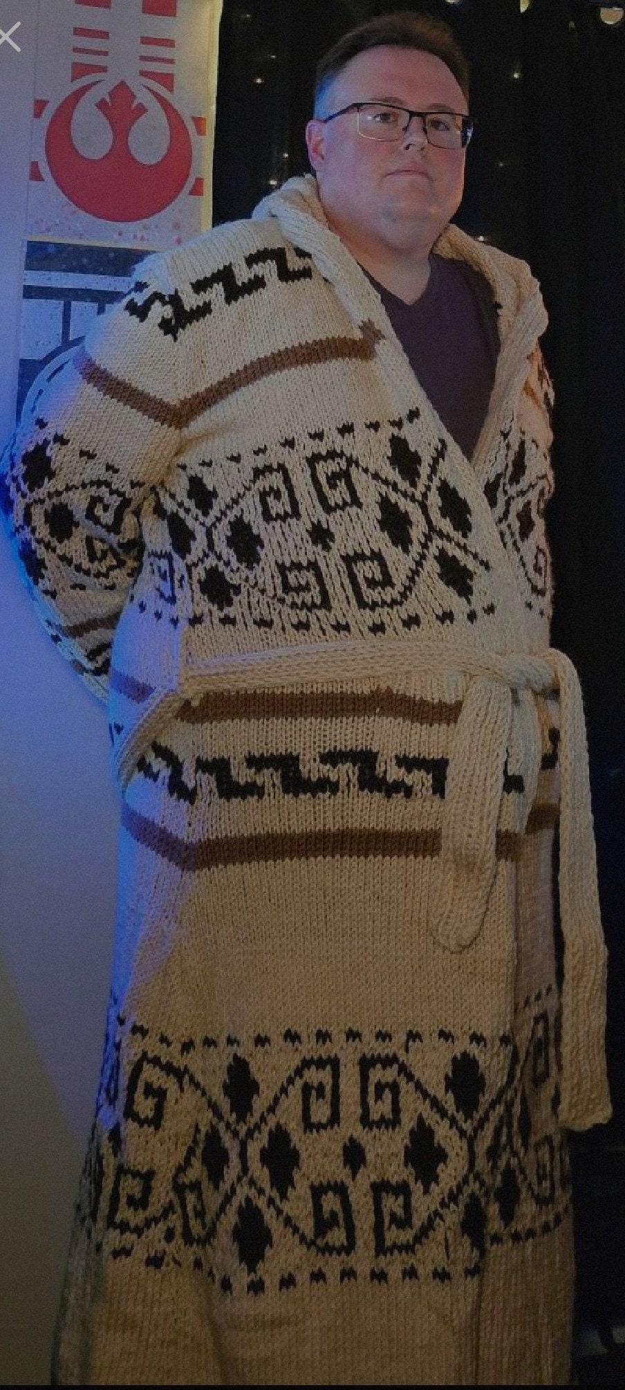 Dude Style Sweater, Big Lebowski Cardigan, Hand Knit Wool Cowichan ...