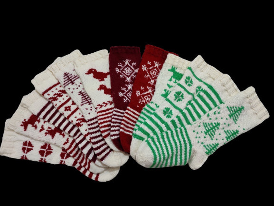 Hand Knitted Wool Personalized Christmas Socks - Etsy