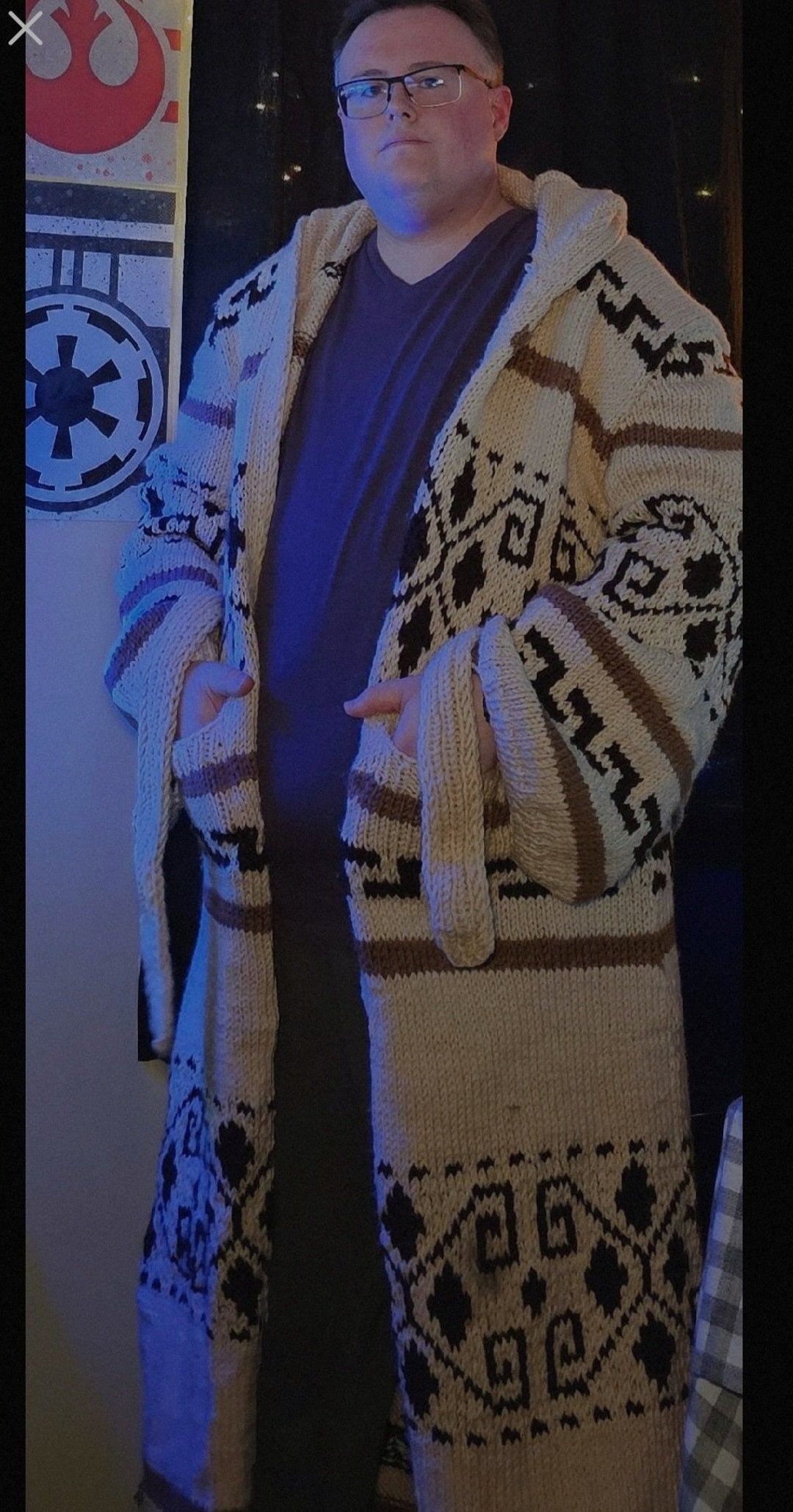 Dude Style Sweater, Big Lebowski Cardigan, Hand Knit Wool Cowichan ...