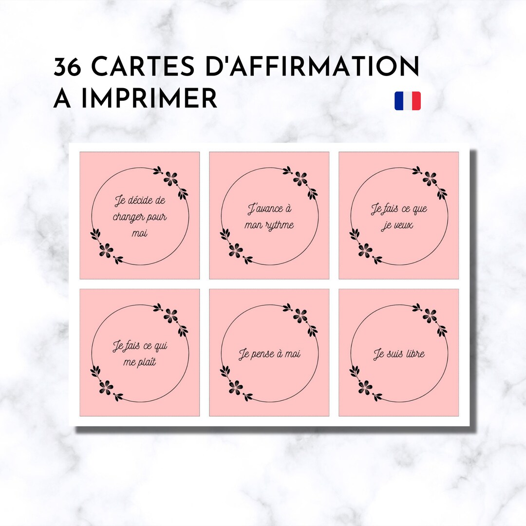 36 Positive Affirmation Cards for Women in French to Print - Etsy