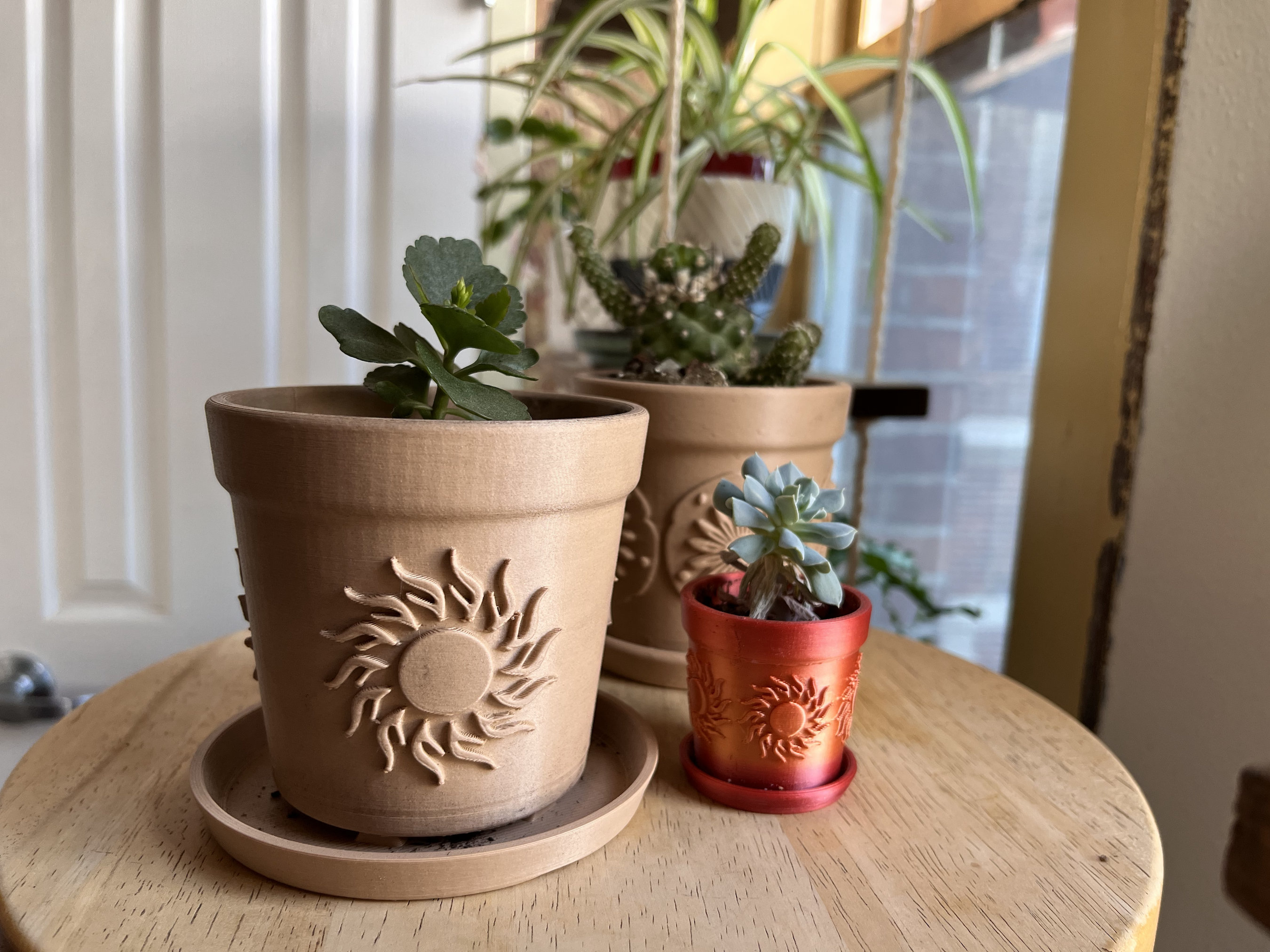 Sun Planter | Embossed 3D Printed Plant Pot - Etsy
