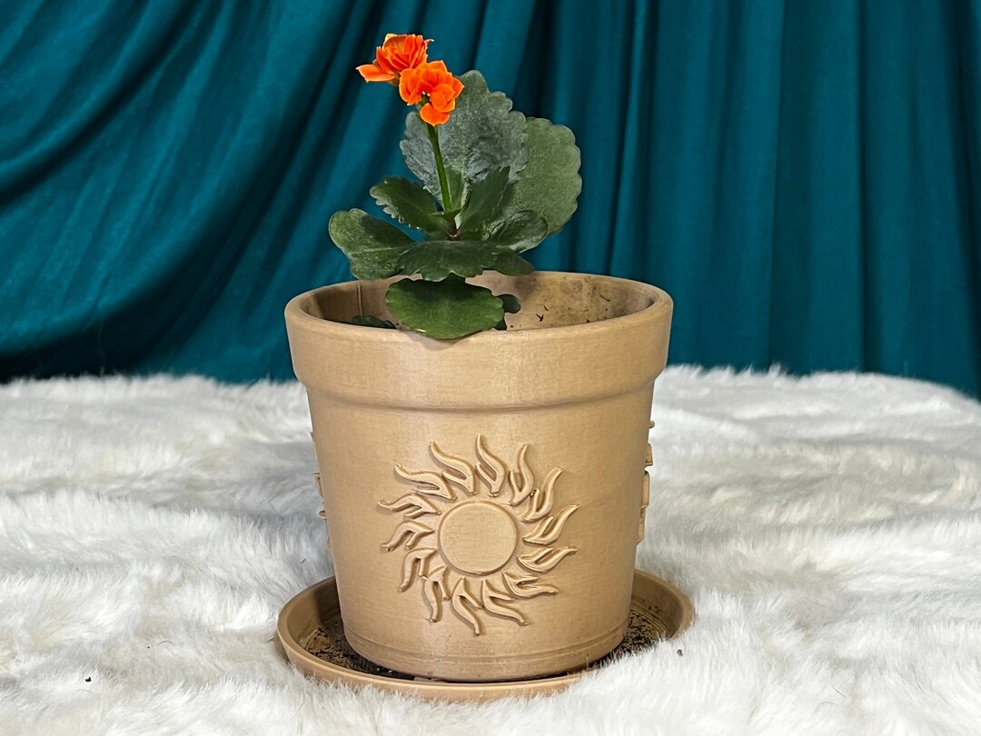 Sun Planter | Embossed 3D Printed Plant Pot - Etsy