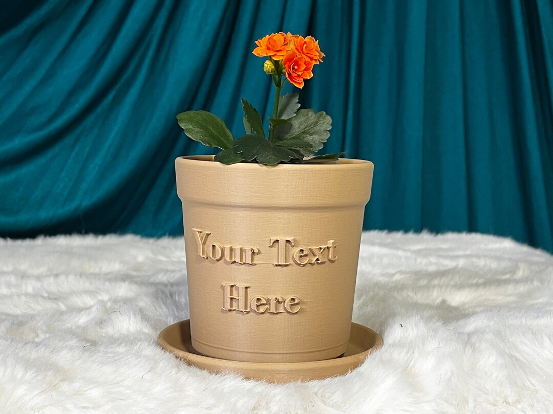 Custom Text | Embossed 3D Printed Plant Pot - Etsy