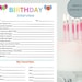 Printable Kids Birthday Interview, Annual Kid Interview, Birthday ...