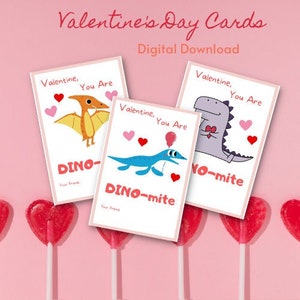 Printable Dinosaur Valentines Cards for Kids, Dinosaur Printable ...