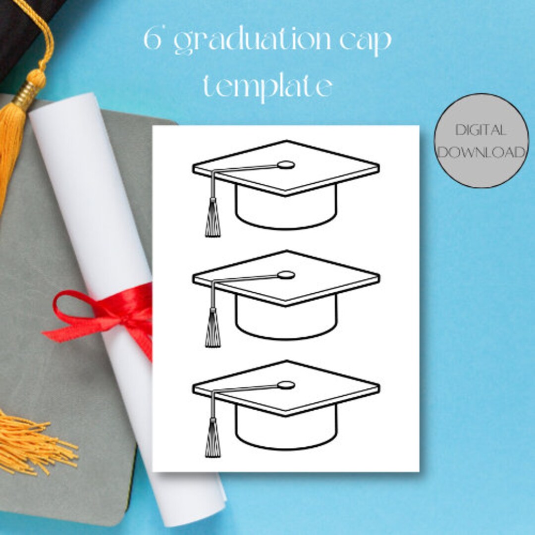 6 Inch Graduation Cap Template, Template, Graduation Decor, Diy Decor ...