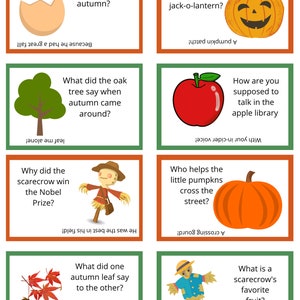 Printable Autumn Kids Lunch Box Jokes-printable Fall Lunch Box Jokes ...