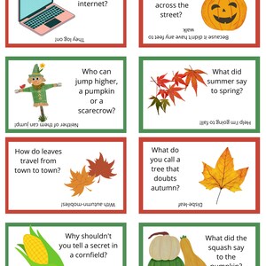 Printable Autumn Kids Lunch Box Jokes-printable Fall Lunch Box Jokes ...