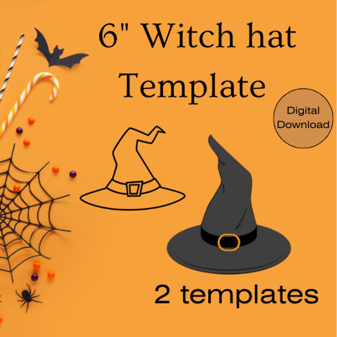 6 Inch Witch's Hat Template, Shape Template, Halloween Witch Hat, Diy ...