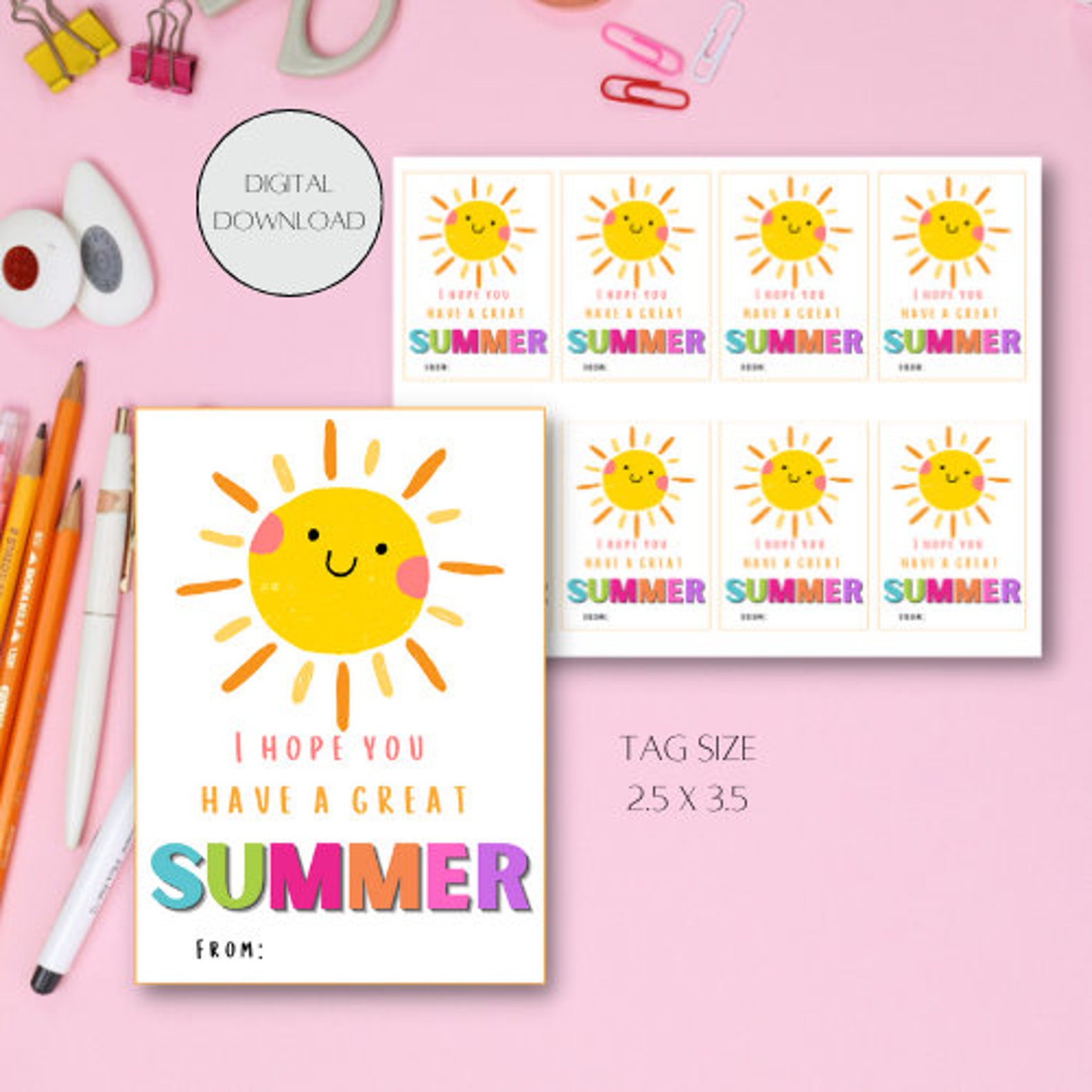 Printable End of School Year Tag, Thank You, End of School Appreciation ...