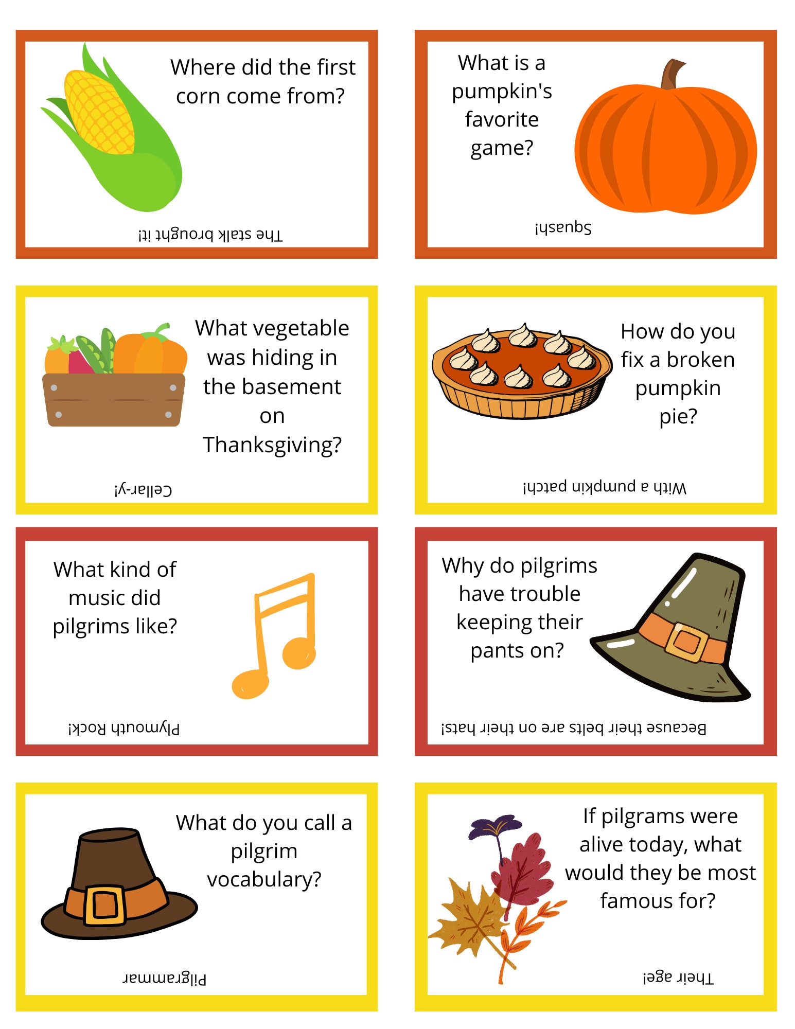 Printable Thanksgiving Kids Lunch Box Jokes-printable School Notes-kids ...