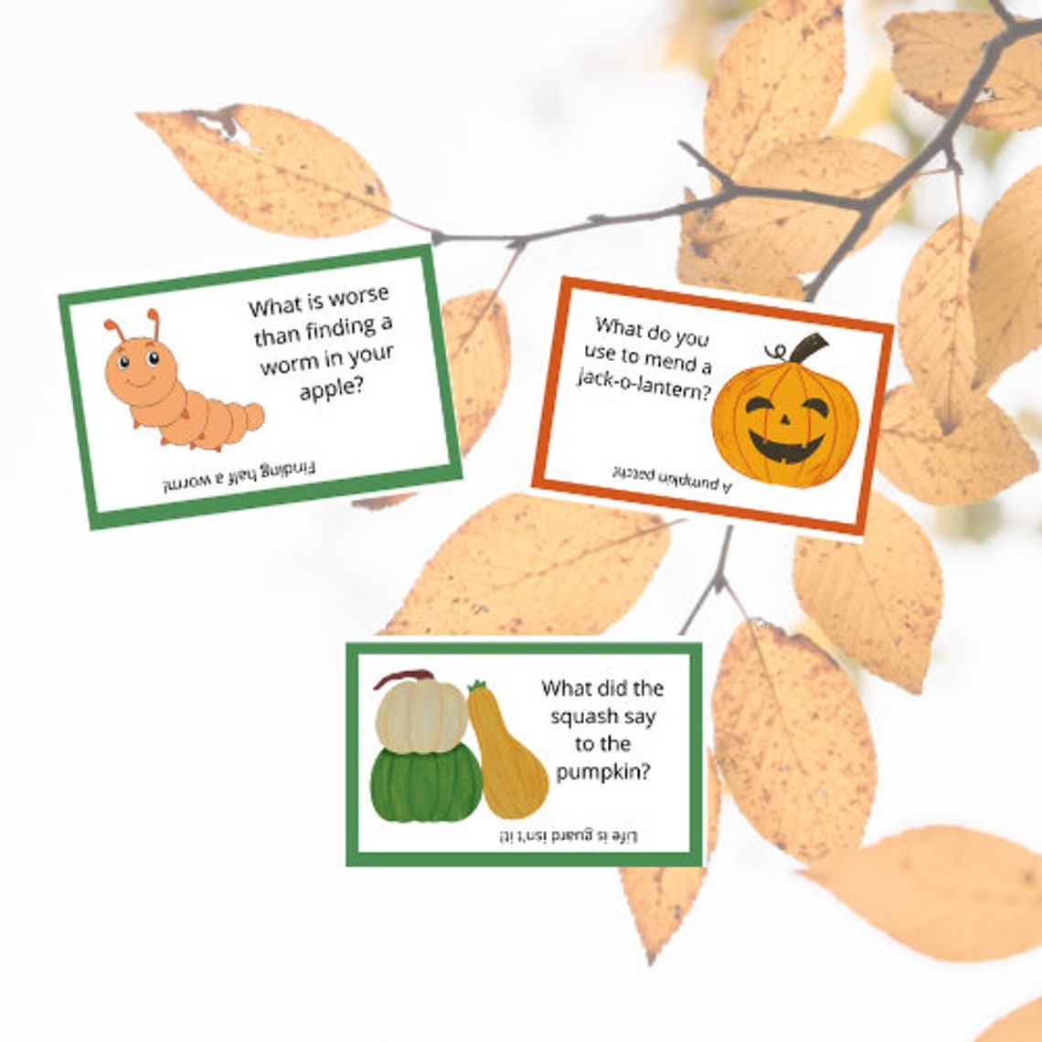 Printable Autumn Kids Lunch Box Jokes-printable Fall Lunch Box - Etsy