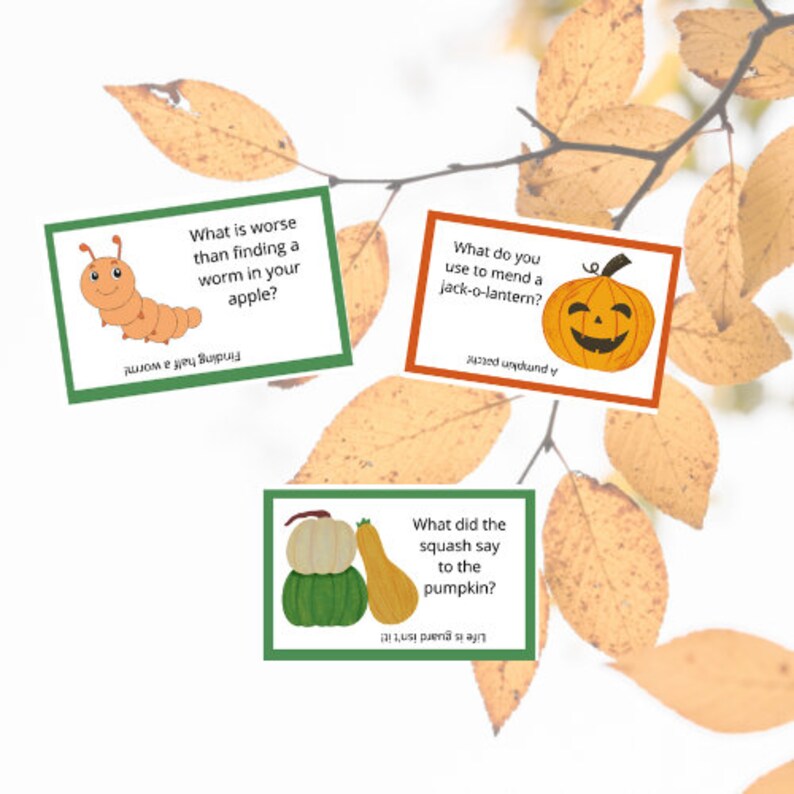 Printable Autumn Kids Lunch Box Jokes-printable Fall Lunch Box Jokes ...