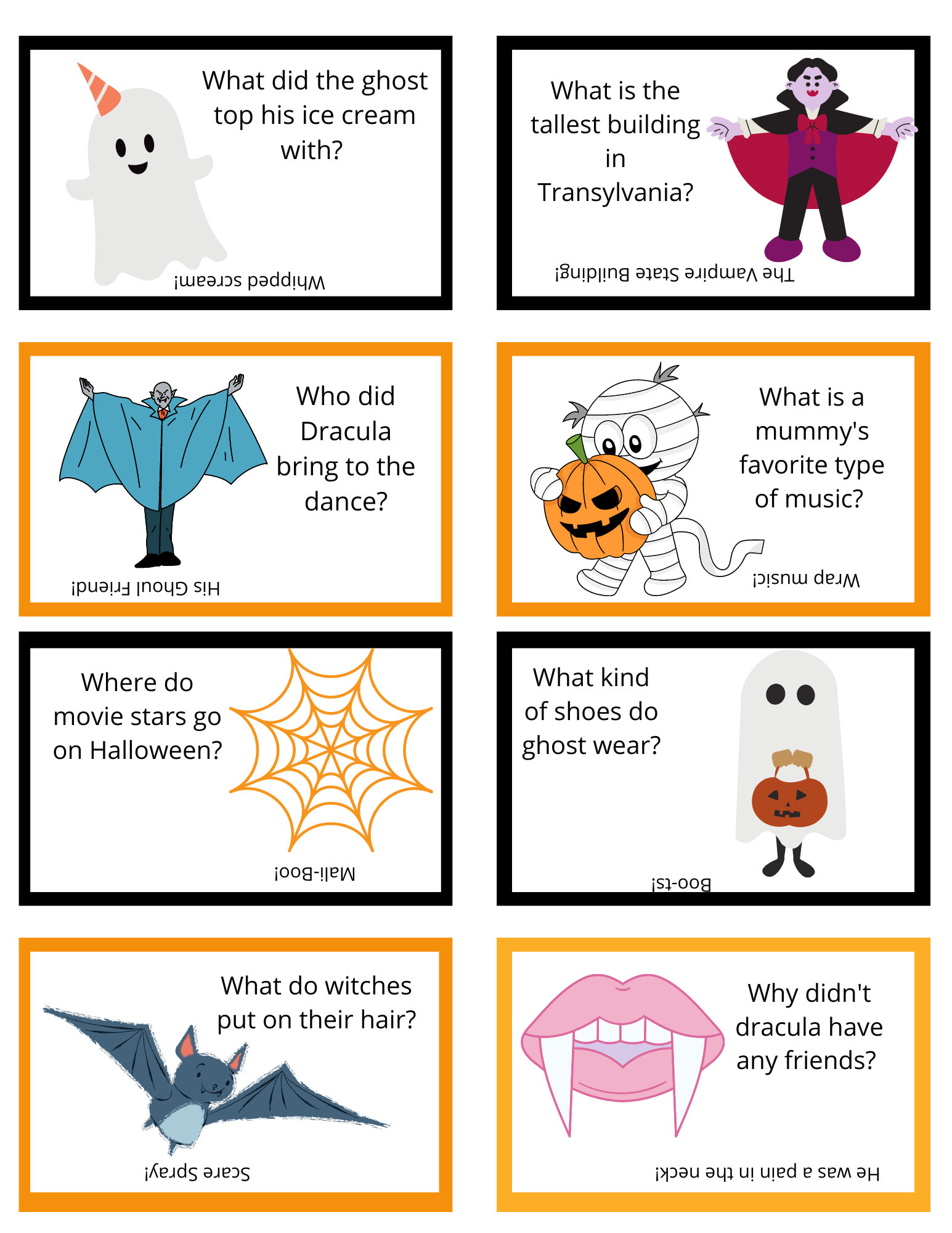 Printable Halloween Kids Lunch Box Jokes-printable School Notes-kids ...