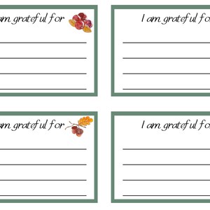 Printable Gratitude Cards- Thanksgiving- Printable Thanksgiving ...