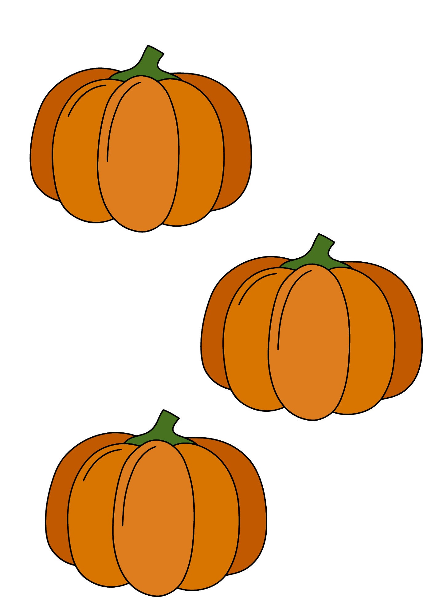 4 Inch Pumpkin Template, Shape Template, Pumpkin, Diy Decor, Classroom ...