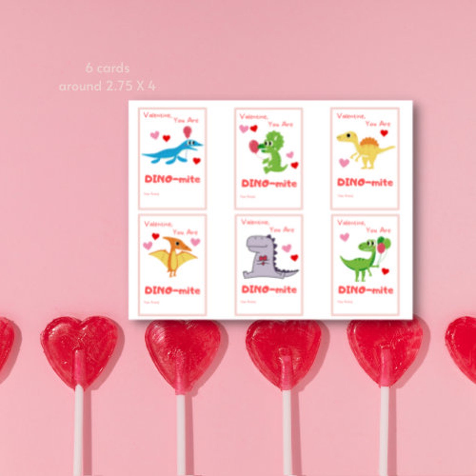 Printable Dinosaur Valentines Cards for Kids, Dinosaur Printable ...