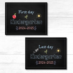 First Day of School Chalkboard Printable, Back to School Sign, Last Day ...