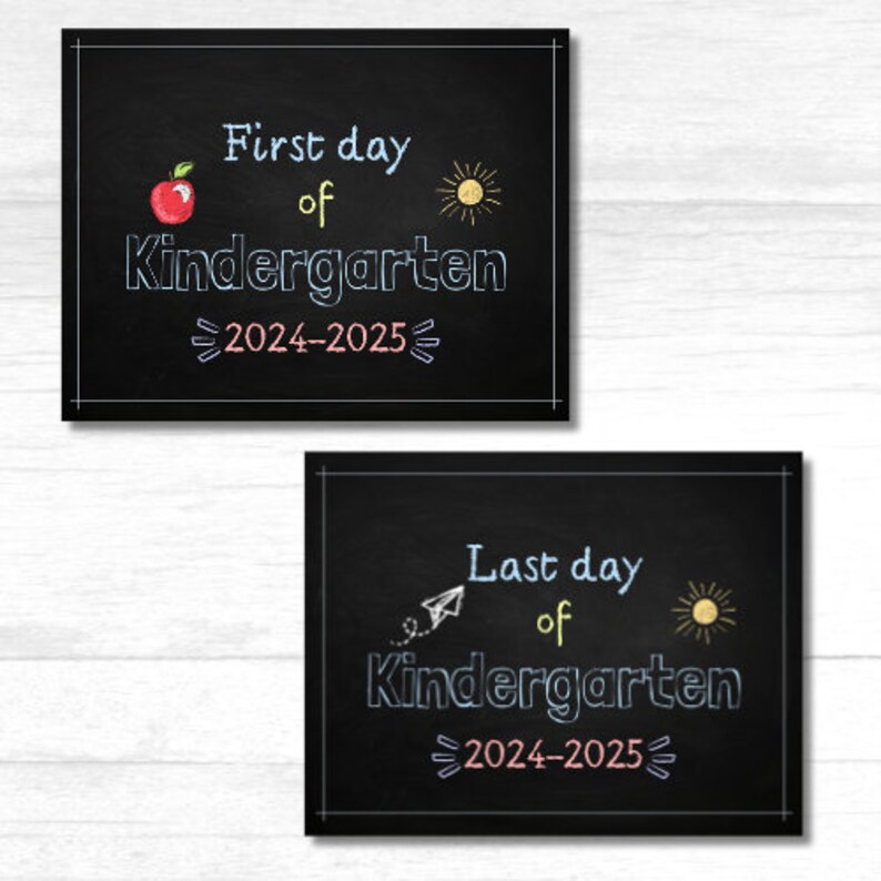 First Day of School Chalkboard Printable, Back to School Sign, Last Day ...