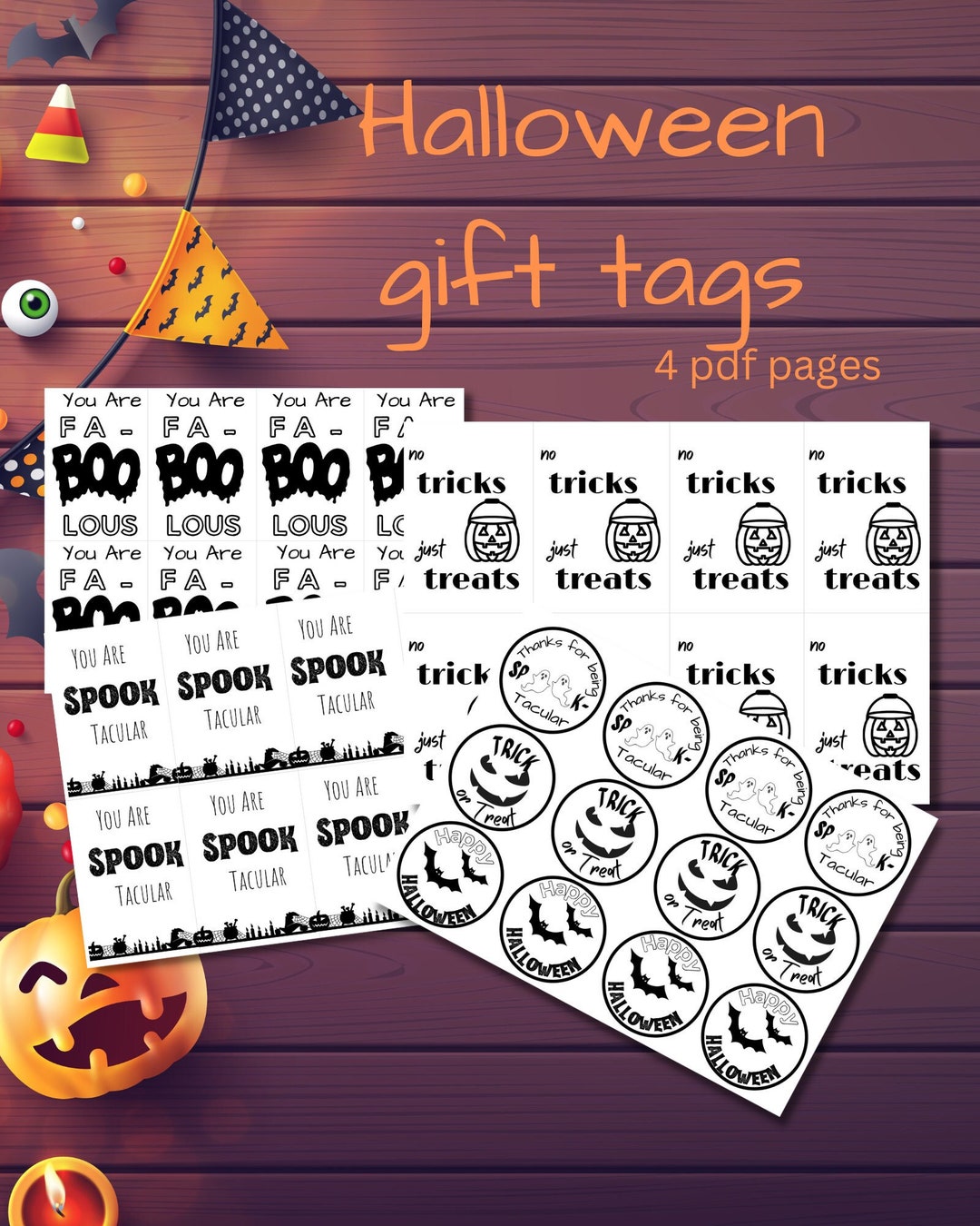 Printable Halloween Gift Tags- Halloween Printable- Halloween Gift Tag ...