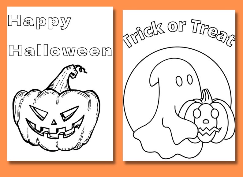 Printable Halloween Coloring Pages-kids Coloring Pages-digital Download ...